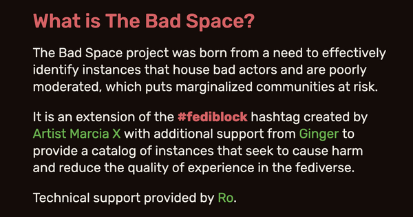 It's possible to talk about The Bad Space without being racist or anti ...